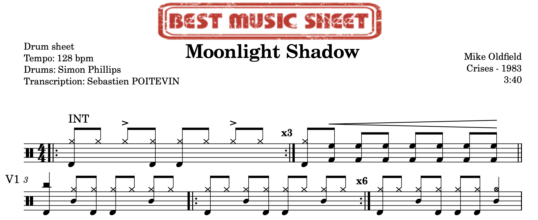 Pack Partition Batterie & Video - Mike Oldfield - Moonlight Shadow ...